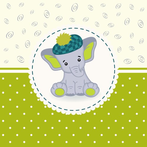 Baby background with cute elephant Royalty Free Vector Image