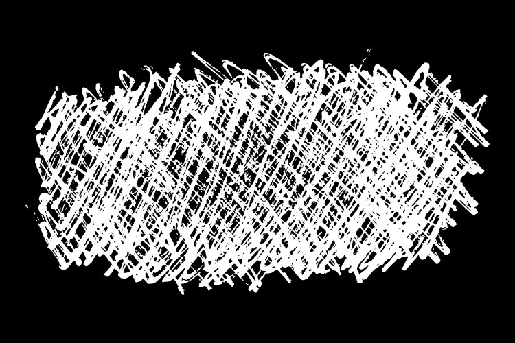 Scribble hand drawn stain in chalk Royalty Free Vector Image