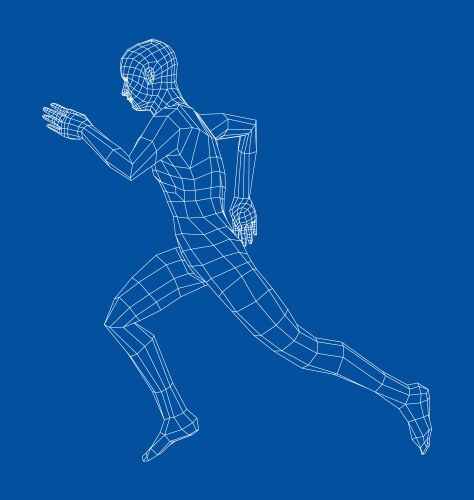 Wireframe running man Royalty Free Vector Image