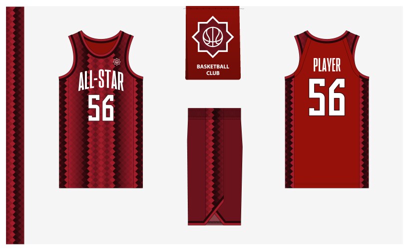Basketball uniform mockup template and logo Vector Image