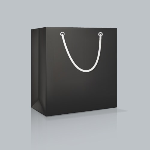 Realistic Black Paper Bag Mockup Set Royalty Free Vector
