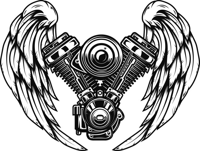 Motorcycle wheel with wings Royalty Free Vector Image