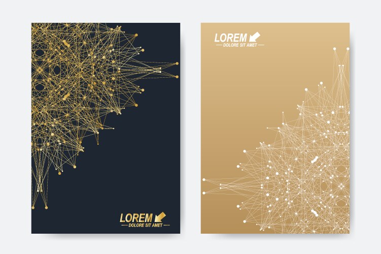 Minimal brochure templates molecule models Vector Image