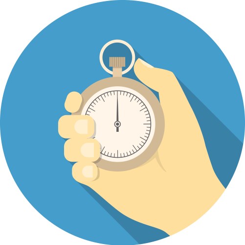 Businessman hand holding stopwatch or clock Vector Image