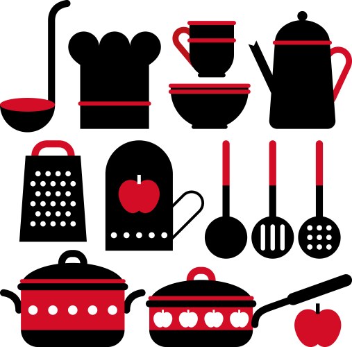 Kitchen symbols Royalty Free Vector Image - VectorStock