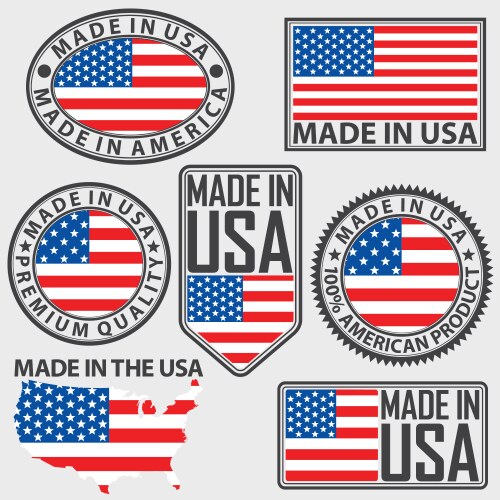 Made in the usa labels set american product Vector Image