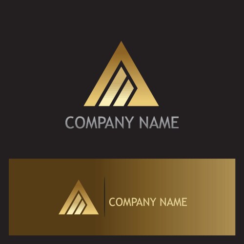 Circle triangle gold logo Royalty Free Vector Image