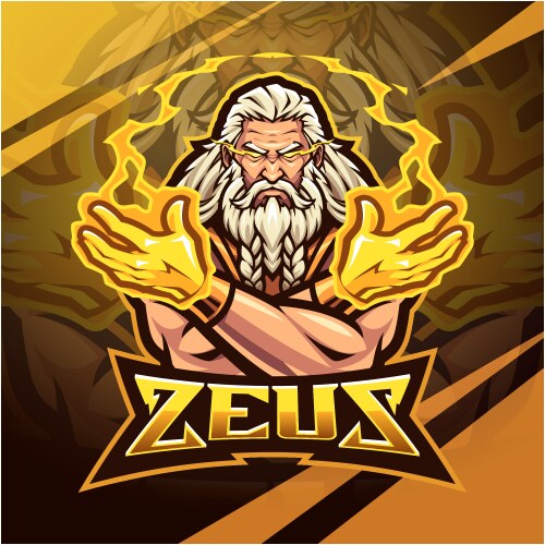 Zeus sport mascot logo design Royalty Free Vector Image