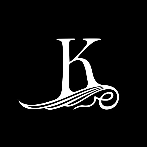 Capital letter k monogram logo emblem Royalty Free Vector