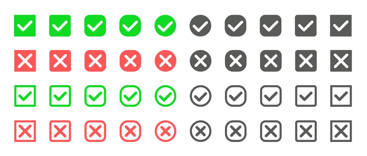 Correction Mark and X Vector Images (over 2,600)