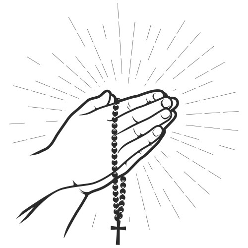 Church chancel way to god window with crucifix Vector Image