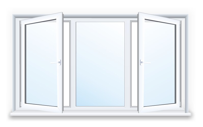 Single section window with plastic frame Vector Image