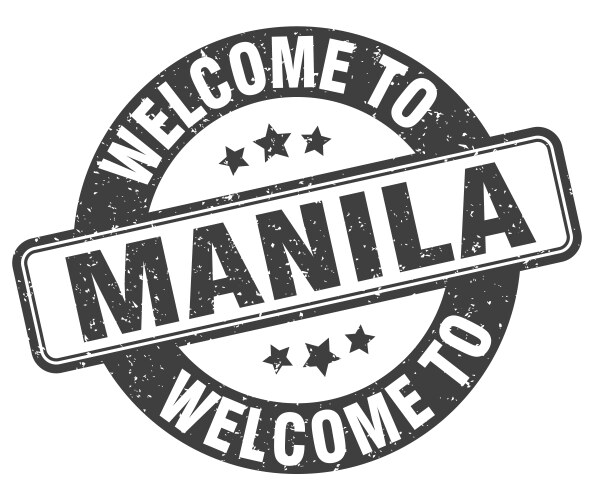 Welcome to manila stamp manila round sign Vector Image