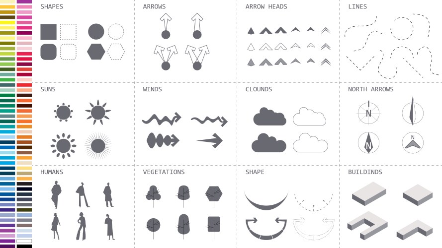 Architecture site analysis symbol icon element Vector Image Architecture site analysis symbol icon element Vector Image