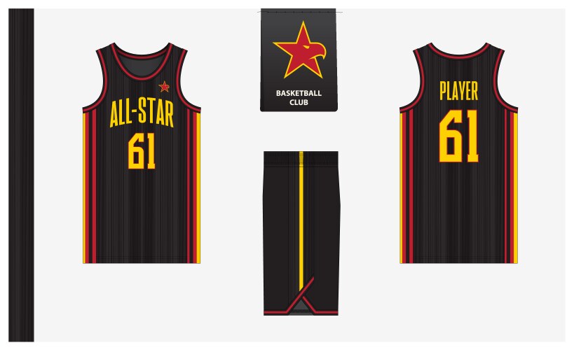 Basketball uniform mockup template and logo Vector Image