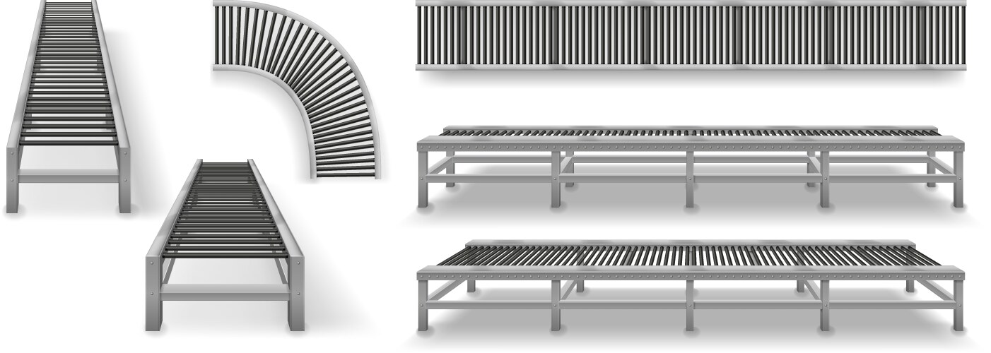 Conveyor belt top view empty production line Vector Image