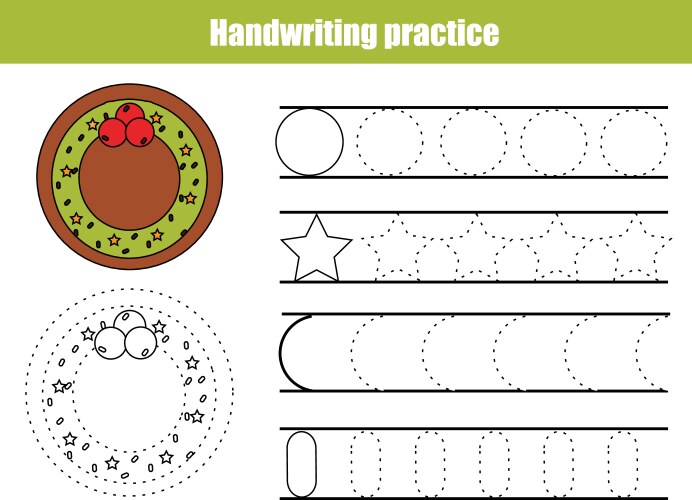 Handwriting practice sheet Royalty Free Vector Image