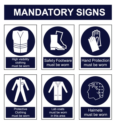 Mandatory safety signs Royalty Free Vector Image