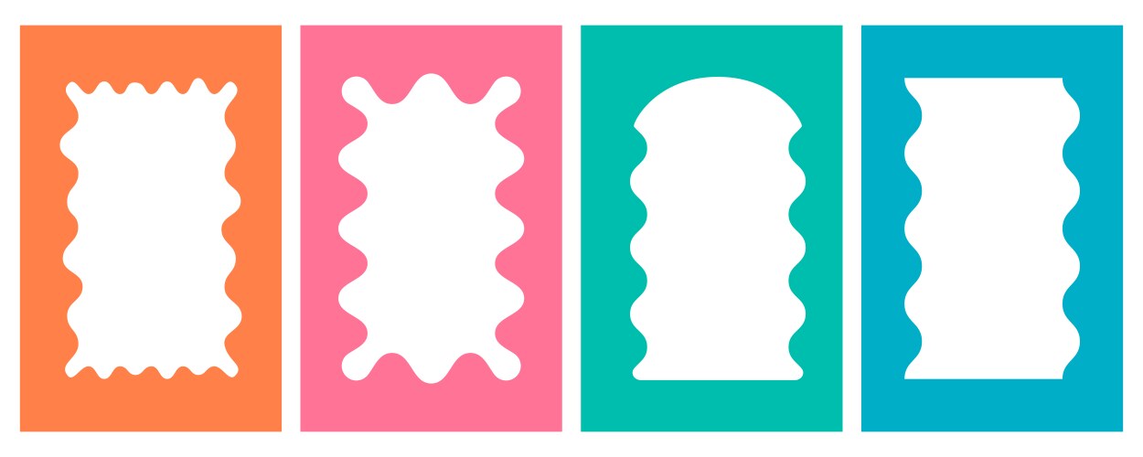 Psychedelic retro wavy frame rectangle groovy Vector Image