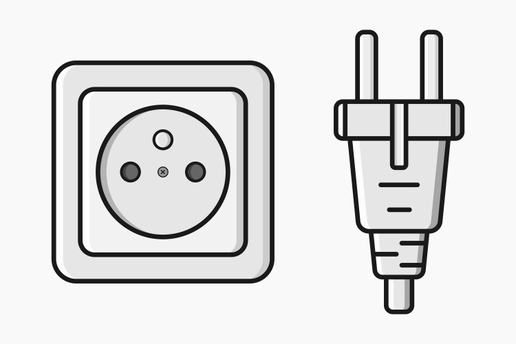Power plug socket outlet type i with switch Vector Image
