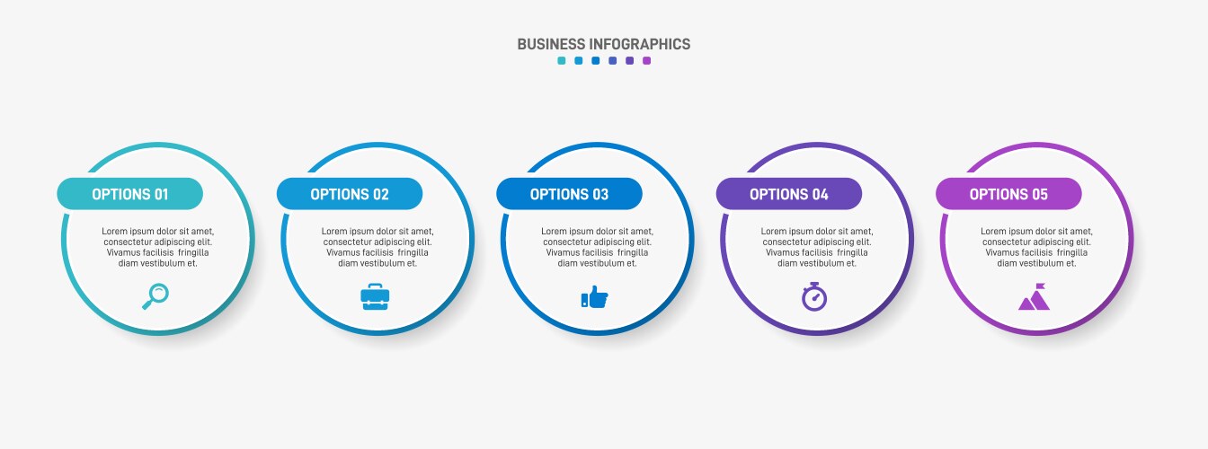 Horizontal progress bar featuring 5 arrow-shaped Vector Image