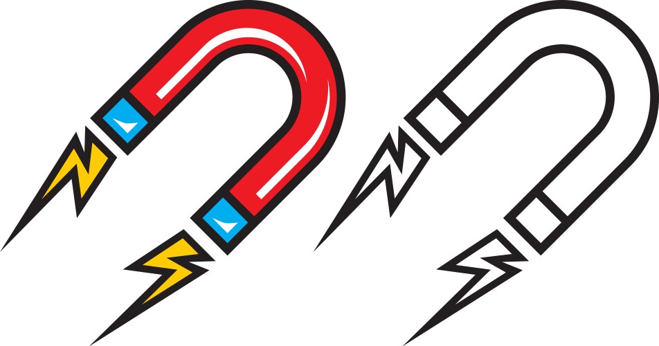 Physics magnet cartoon Royalty Free Vector Image