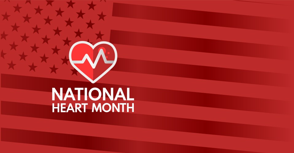 National heart month Royalty Free Vector Image
