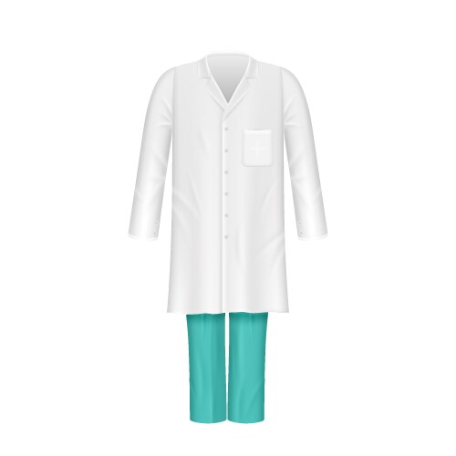 Realistic doctor coat clothes medical laboratory Vector Image