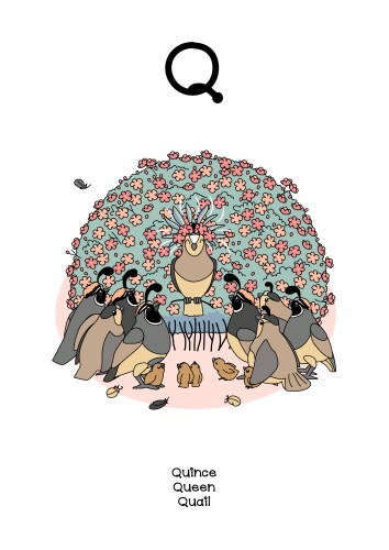 Scandi english alphabet amusing animals Royalty Free Vector