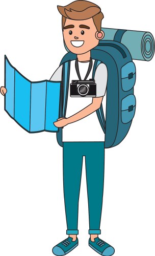 Tourist people cartoon Royalty Free Vector Image