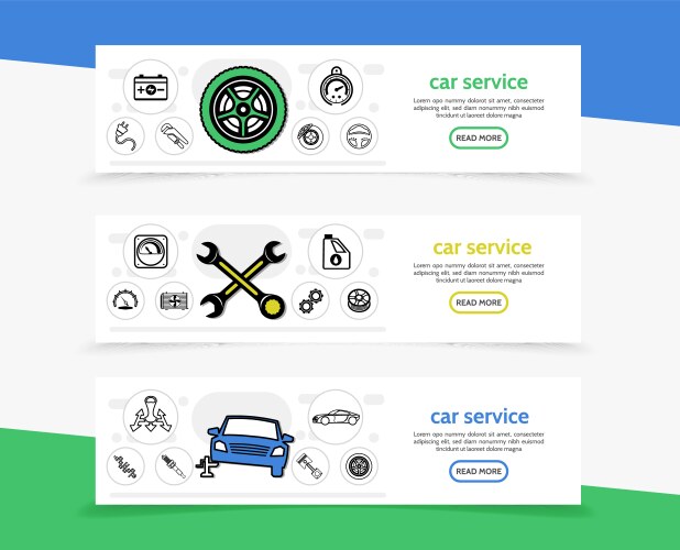 Shop assistant horizontal banners Royalty Free Vector Image