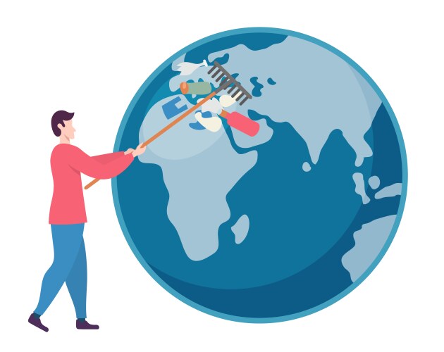 Ecology concept of clean earth environment flat Vector Image