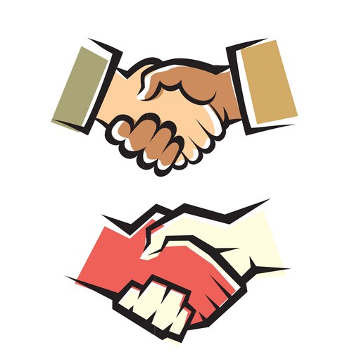 Handshake symbol Royalty Free Vector Image - VectorStock