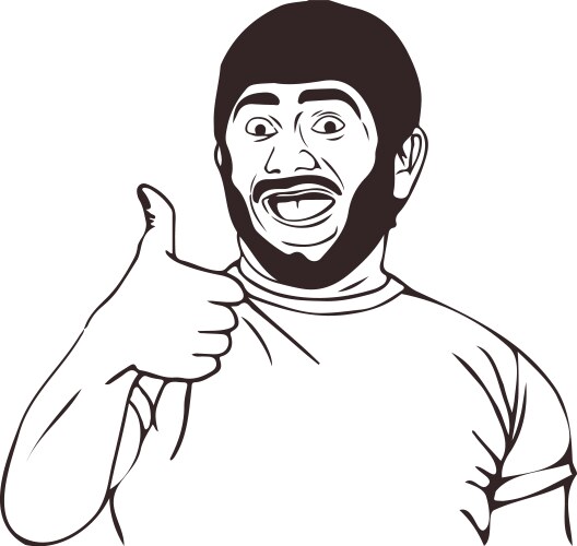 Accepted guy meme face for any design Royalty Free Vector