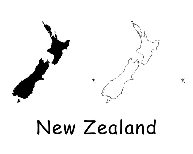 New Zealand Map - Isolated Royalty Free Vector Image