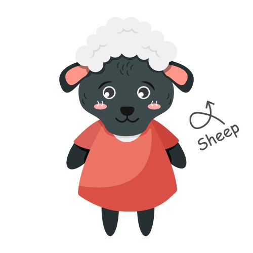 Sheep cartoon character Royalty Free Vector Image