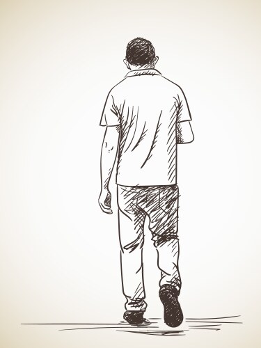Man Walking Back View Vector Images (over 960)