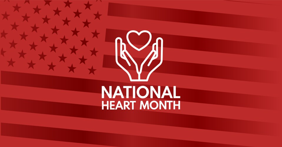 National heart month Royalty Free Vector Image