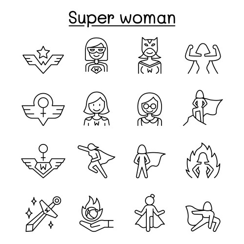 Hero icon set Royalty Free Vector Image - VectorStock