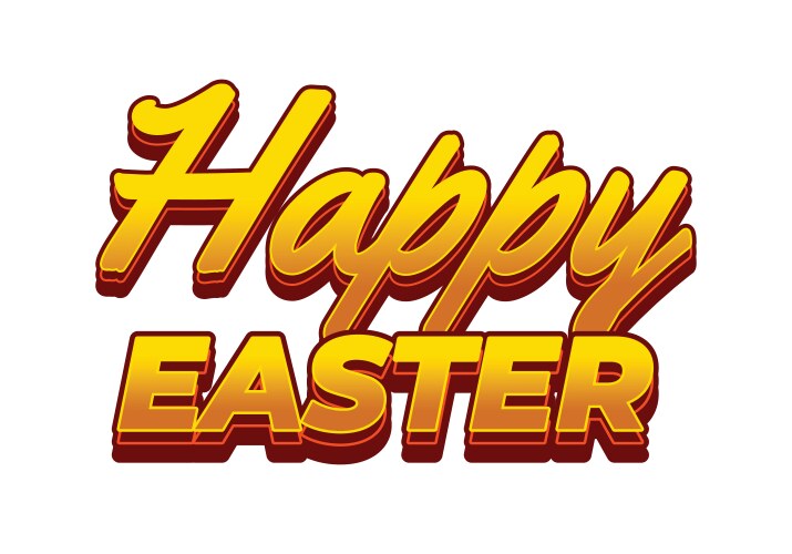 Happy easter text effect design in eye catching Vector Image