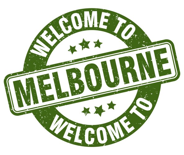 Welcome to melbourne stamp melbourne round sign Vector Image
