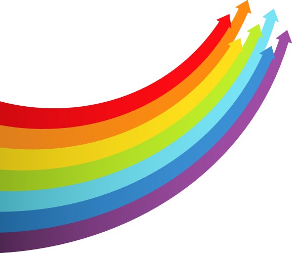 Colorful rainbow with clouds 3d Royalty Free Vector Image