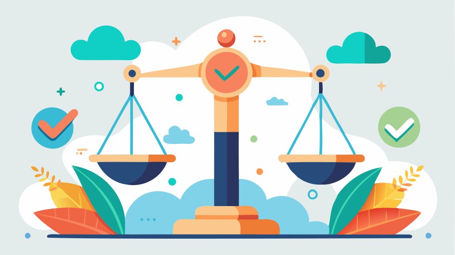 Balanced decision making Royalty Free Vector Image