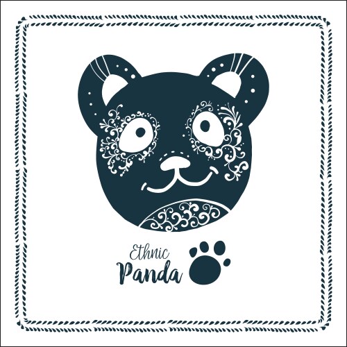 Panda animal drawing card Royalty Free Vector Image
