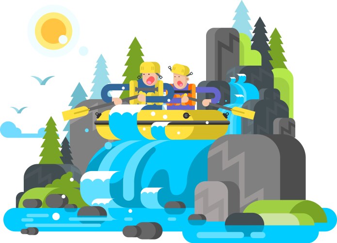 People rafting Royalty Free Vector Image - VectorStock
