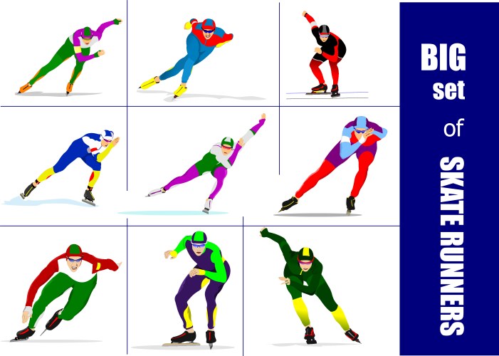 Speed skating isolated coloring page for kids Vector Image