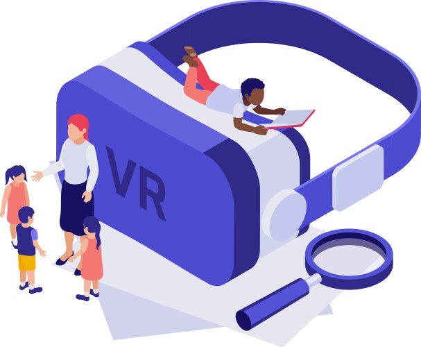 Stem education isometric concept Royalty Free Vector Image