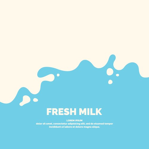 Modern poster fresh milk with splashes on a light Vector Image