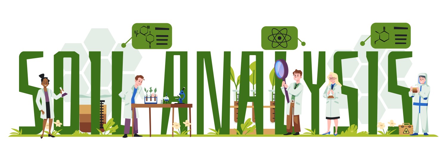 Soil analysis and laboratory test banners Vector Image