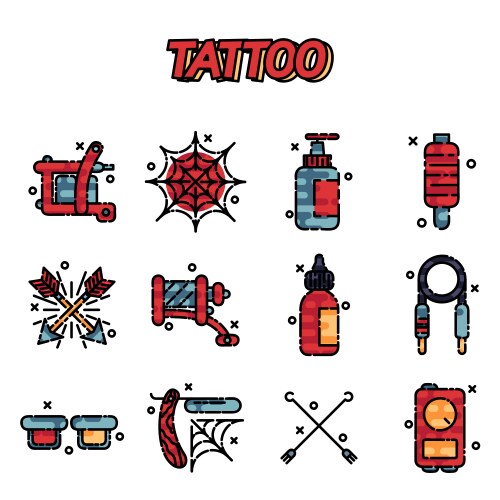 Tattoo set Royalty Free Vector Image - VectorStock